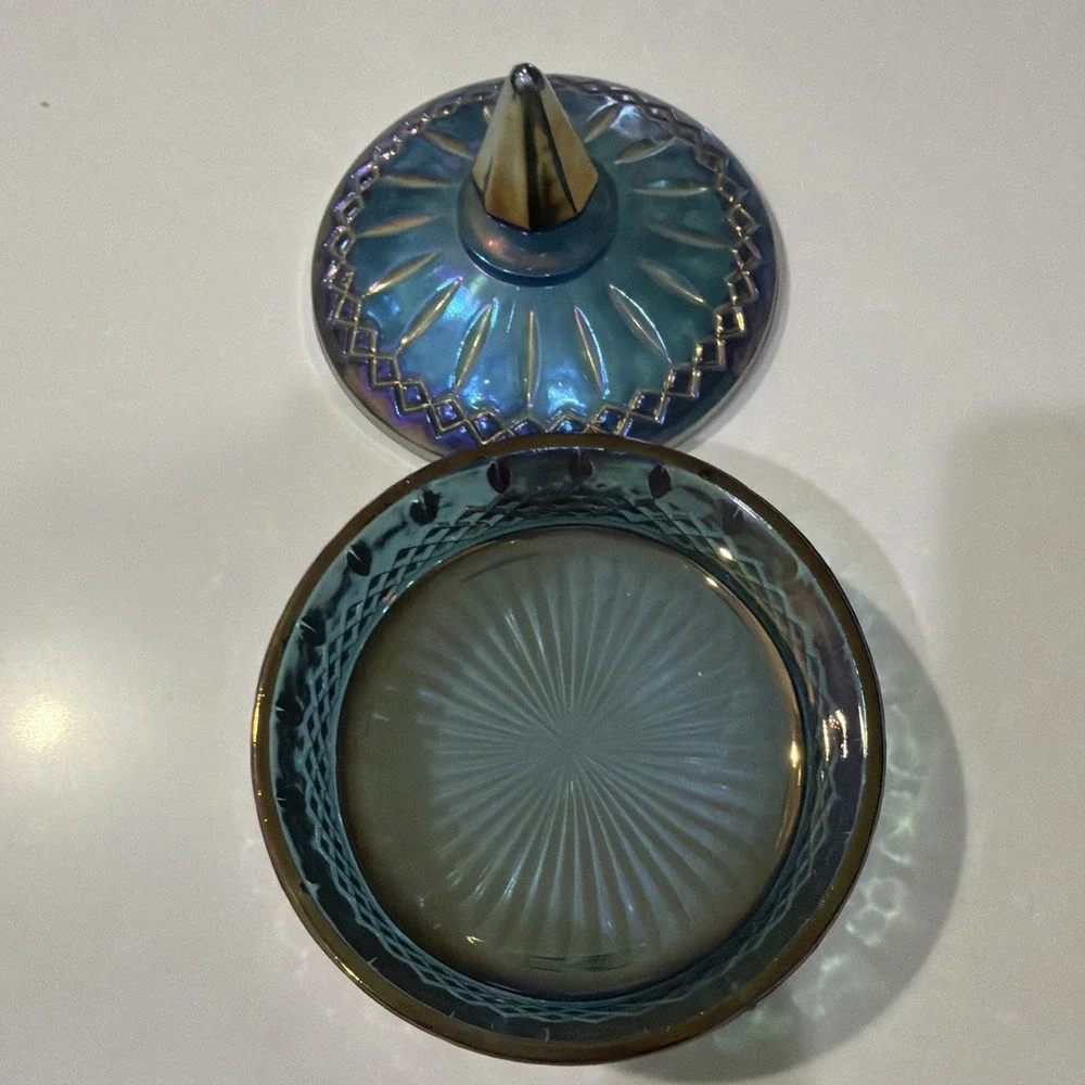 Indiana Glass | Dining | Vintage Indiana Glass Iridescent Princess Blue ...